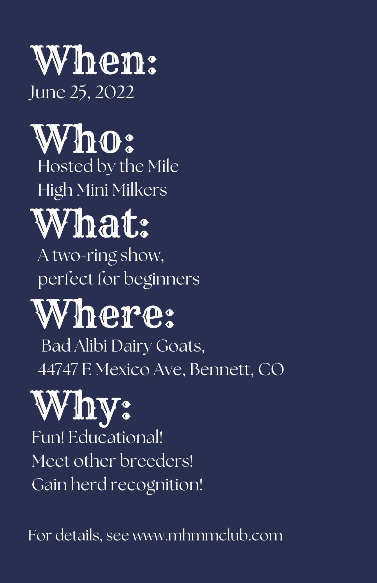 Mile High Mini Milkers Mini Dairy Goat Show 2022 – Mile High Mini Milkers