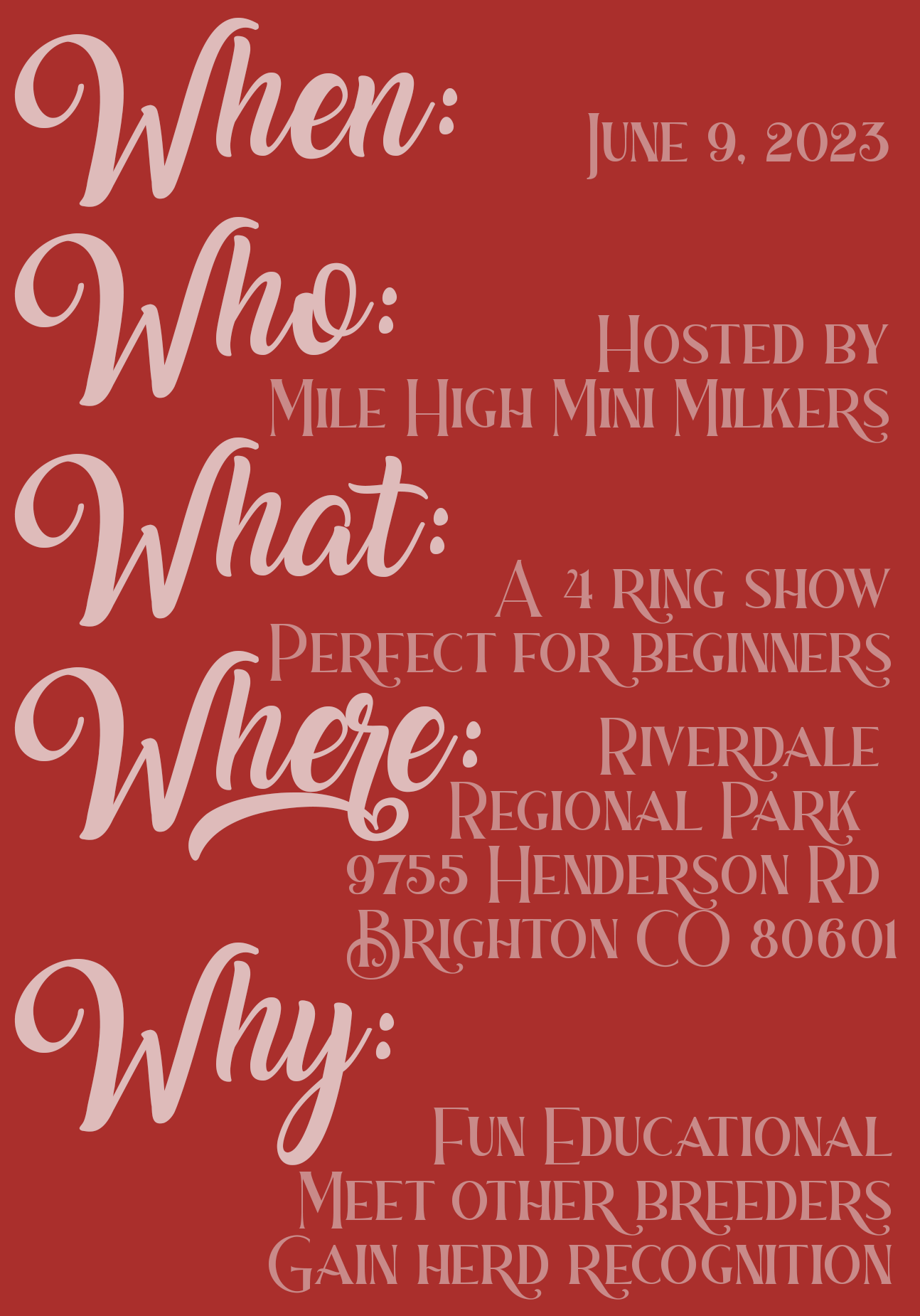 How to Enter – Mile High Mini Milkers